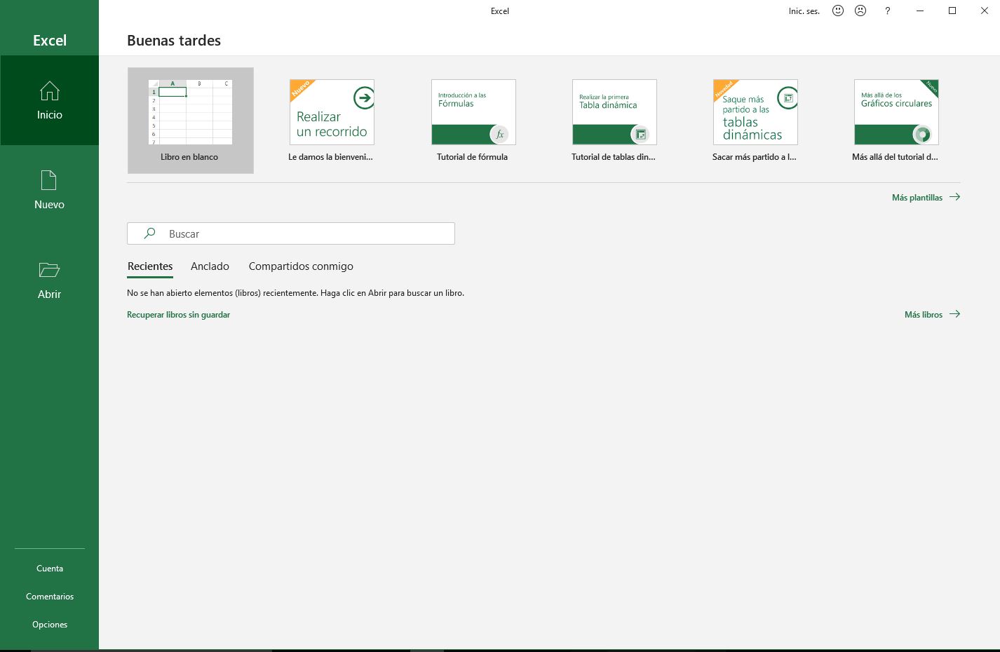 Conocer la interfaz de Excel